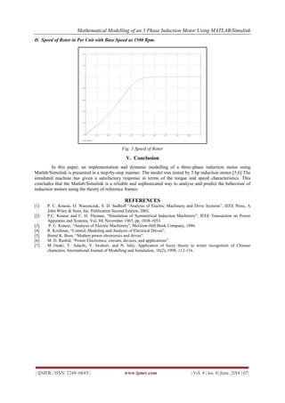 Mathematical Modelling of an 3 Phase Induction Motor Using MATLAB/Simulink | PDF