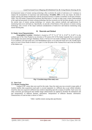 Land Use/Land Cover Mapping Of Allahabad City by Using Remote Sensing & GIS | PDF