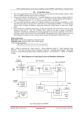 FPGA implementation of universal modulator using CORDIC algorithm for communication applications ...