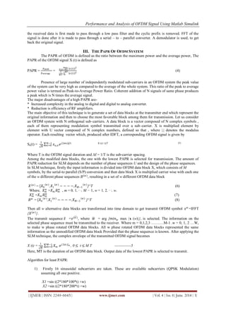 Performance and Analysis of OFDM Signal Using Matlab Simulink | PDF