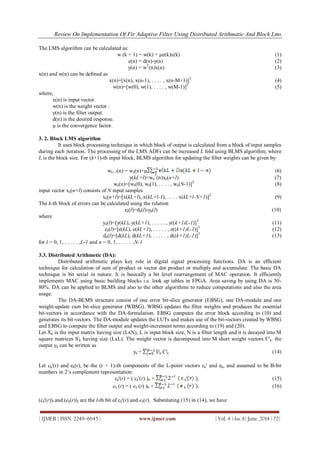 Review on Implementation of Fir Adaptive Filter Using Distributed Arithmatic and Block Lms ...