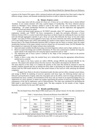 Fuzzy Rule Based Model for Optimal Reservoir Releases | PDF