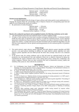 Optimization of Cutting Parameters Using Genetic Algorithm and Particle Swarm Optimization | PDF