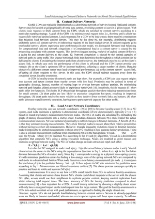 Load balancing in Content Delivery Networks in Novel Distributed Equilibrium | PDF