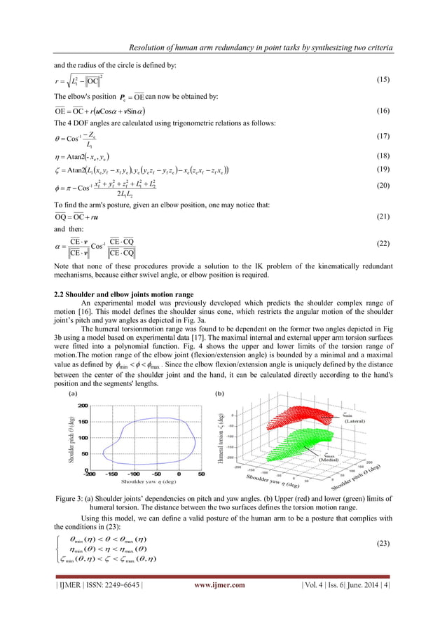 Resolution of human arm redundancy in point tasks by synthesizing two criteria | PDF | Robotics ...
