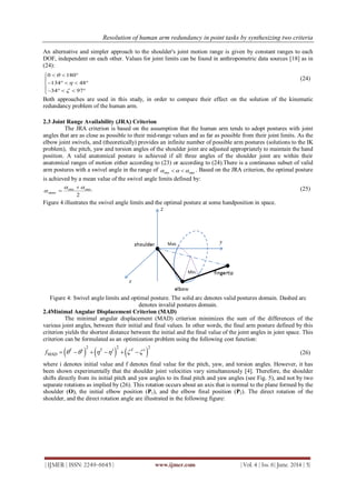 Resolution of human arm redundancy in point tasks by synthesizing two criteria | PDF | Robotics ...