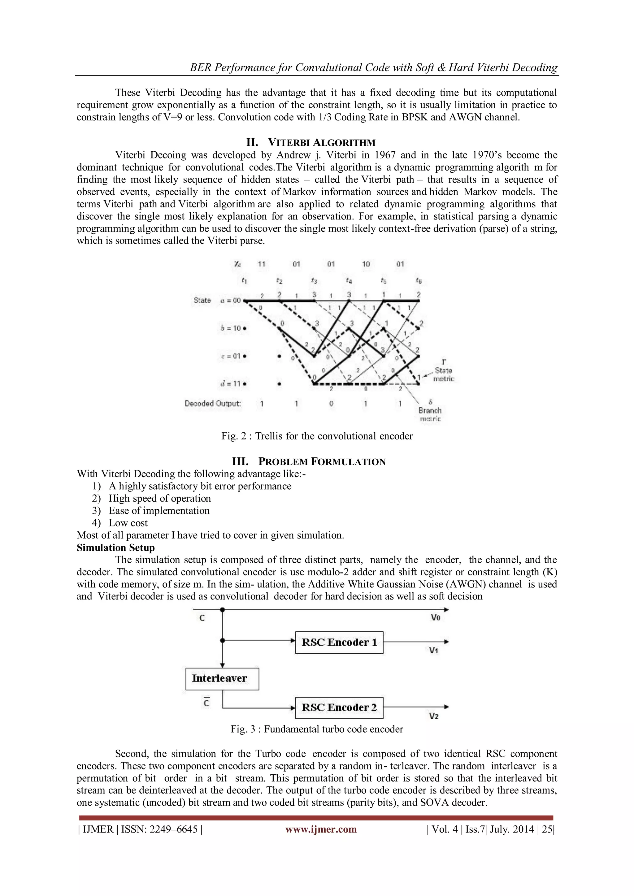 BER Performance for Convalutional Code with Soft & Hard Viterbi Decoding | PDF