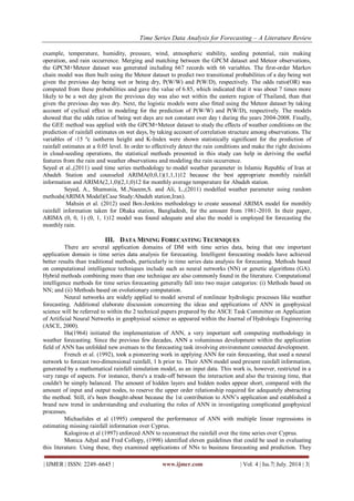 Time Series Data Analysis for Forecasting – A Literature Review | PDF