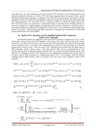 Implementation of High Throughput Radix-16 FFT Processor | PDF