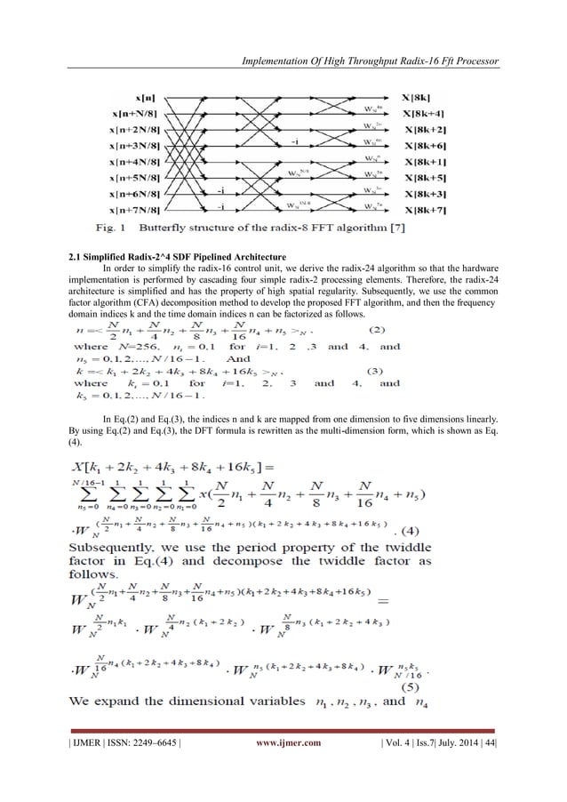 Implementation of High Throughput Radix-16 FFT Processor | PDF