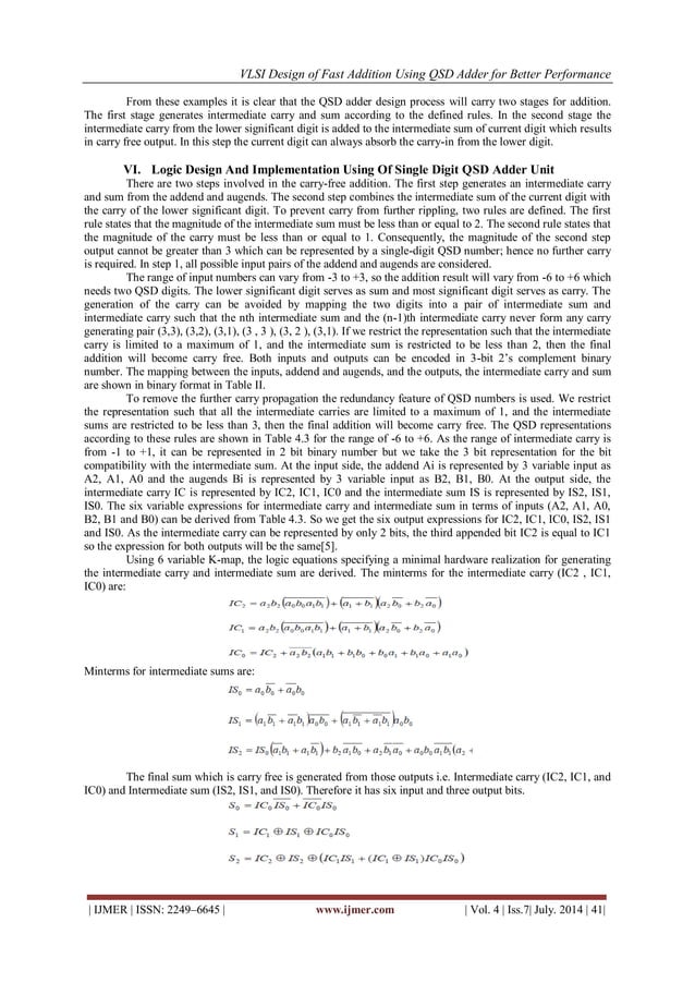 VLSI Design of Fast Addition Using QSD Adder for Better Performance | PDF