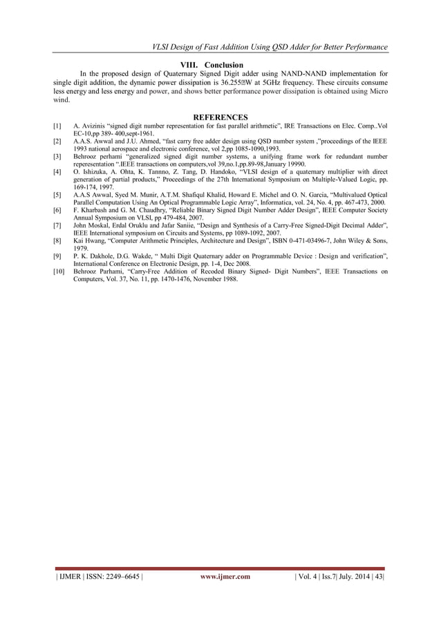 VLSI Design of Fast Addition Using QSD Adder for Better Performance | PDF