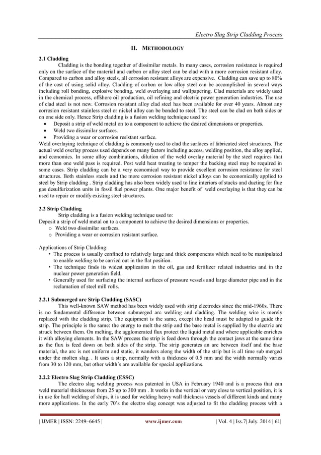 Electro Slag Strip Cladding Process | PDF