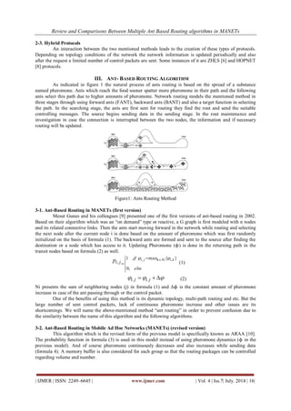 Review and Comparisons between Multiple Ant Based Routing Algorithms in Mobile Ad Hoc Networks ...