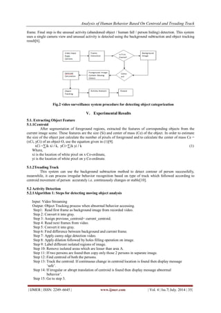 Analysis of Human Behavior Based On Centroid and Treading Track | PDF