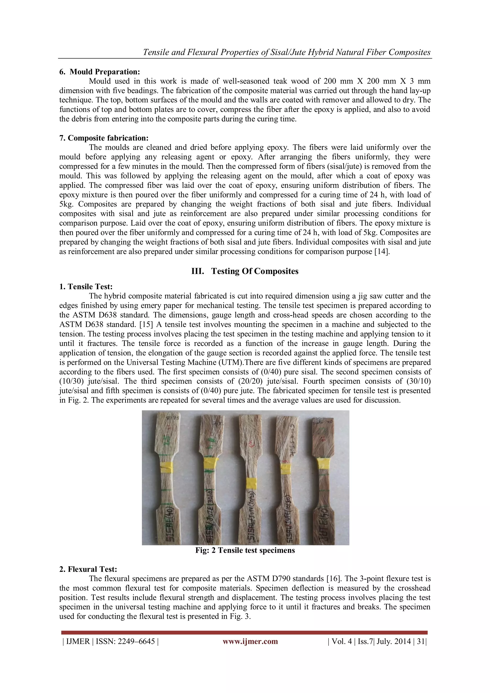 Tensile and Flexural Properties of Sisal/Jute Hybrid Natural Fiber ...