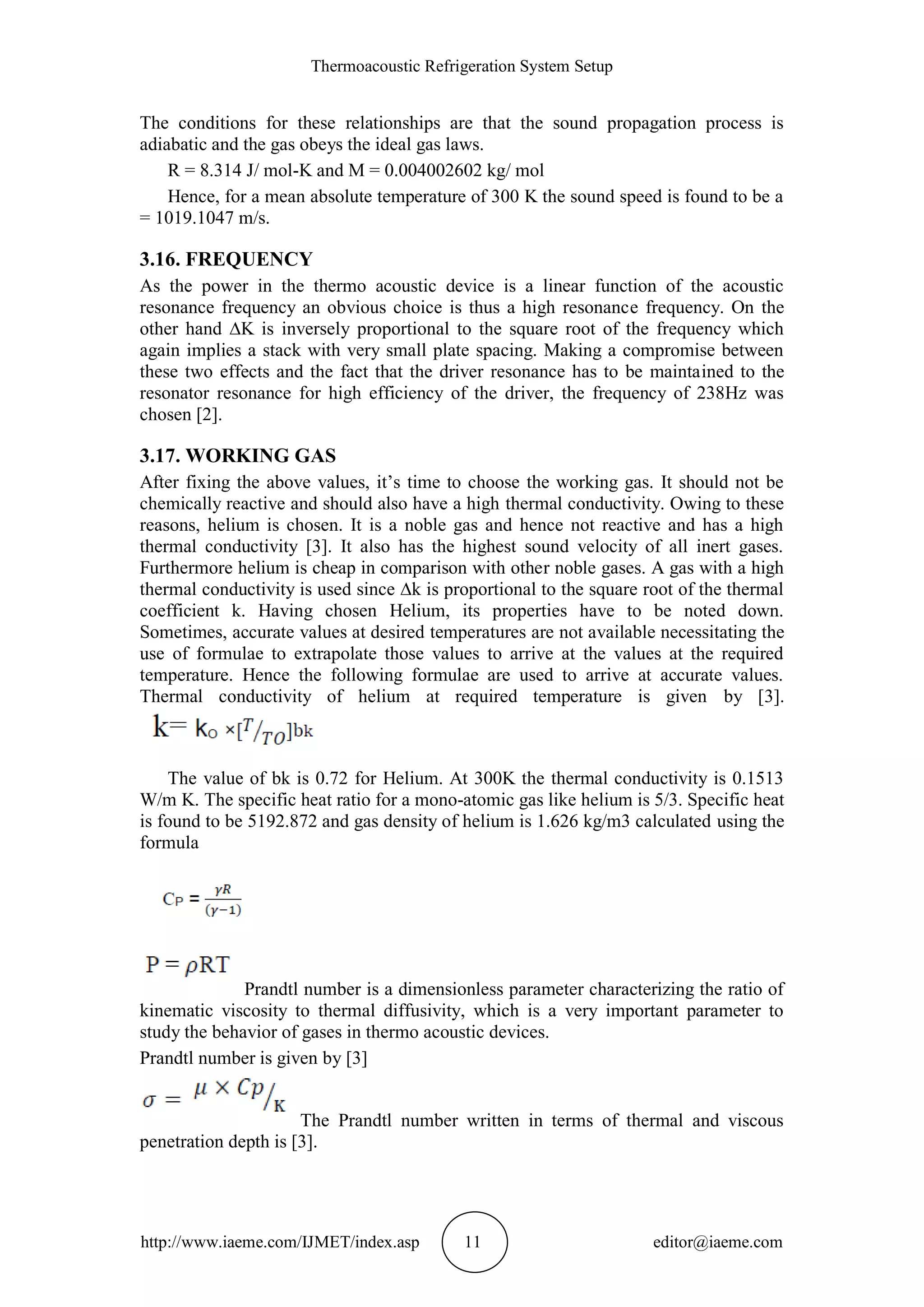THERMOACOUSTIC REFRIGERATION SYSTEM SETUP | PDF