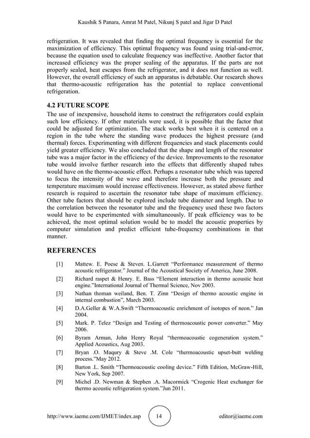THERMOACOUSTIC REFRIGERATION SYSTEM SETUP | PDF