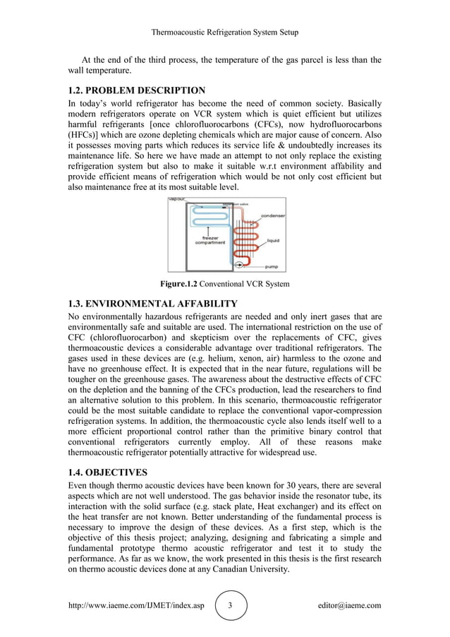 THERMOACOUSTIC REFRIGERATION SYSTEM SETUP | PDF