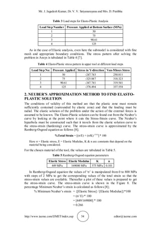 ELASTO-PLASTIC ANALYSIS OF A HEAVY DUTY PRESS USING F.E.M AND NEUBER’S ...