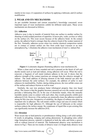 A CRITICAL REVIEW ON DIFFERENT TYPES OF WEAR OF MATERIALS | PDF