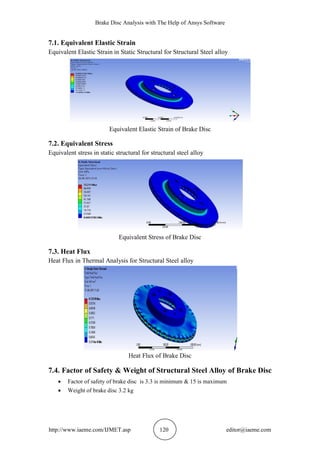 BRAKE DISC ANALYSIS WITH THE HELP OF ANSYS SOFTWARE | PDF