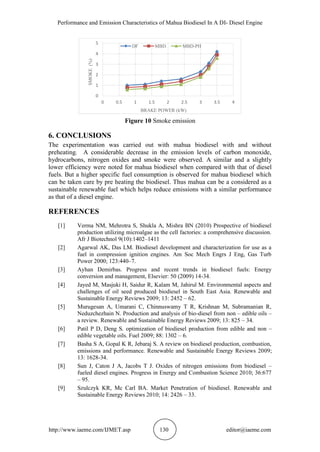 PERFORMANCE AND EMISSION CHARACTERISTICS OF MAHUA BIODIESEL IN A DI- DIESEL ENGINE | PDF
