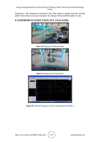 DESIGN AND OPTIMIZATION OF CRITICAL PART OF A ROTARY TABLE USED IN ...