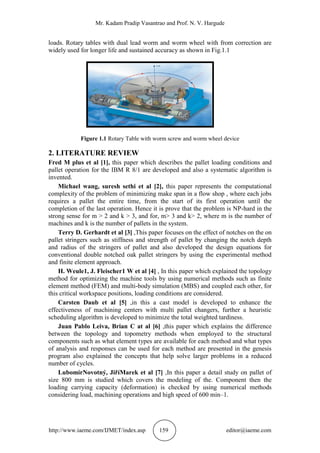 DESIGN AND OPTIMIZATION OF CRITICAL PART OF A ROTARY TABLE USED IN ...