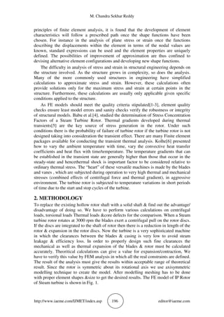 DESIGN AND ANALYSIS OF STEAM TURBINE ROTOR | PDF
