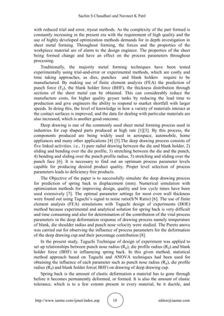 SPRING BACK PREDICTION OF SHEET METAL IN DEEP DRAWING PROCESS | PDF