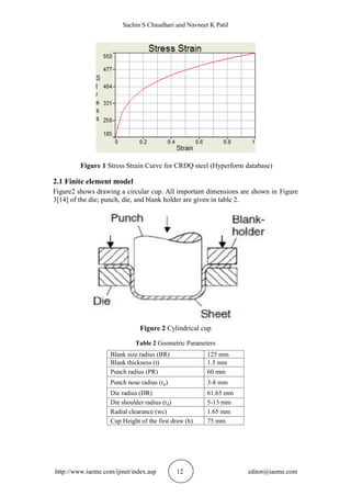 SPRING BACK PREDICTION OF SHEET METAL IN DEEP DRAWING PROCESS | PDF