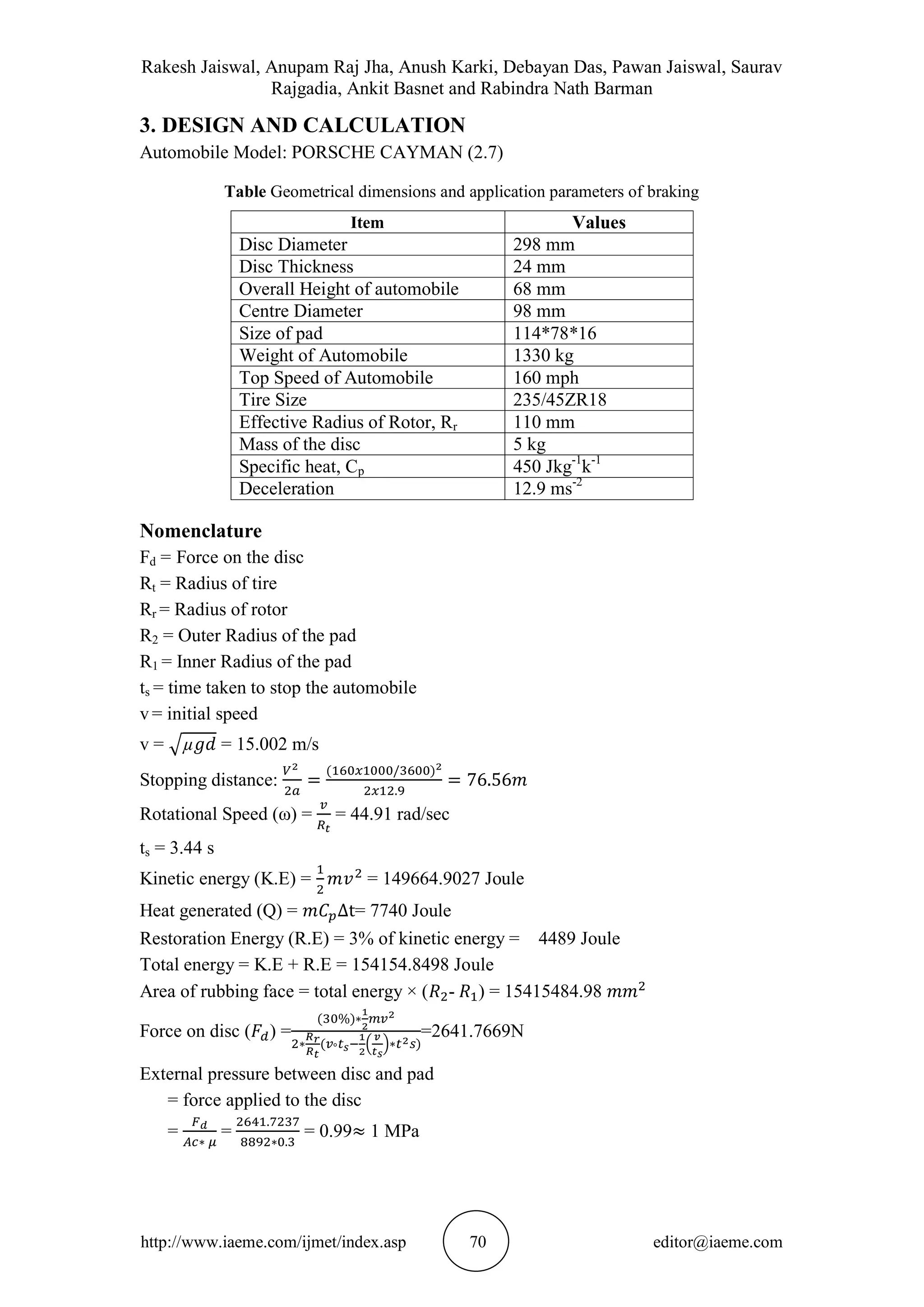 STRUCTURAL AND THERMAL ANALYSIS OF DISC BRAKE USING SOLIDWORKS AND ...