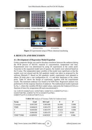 EXPERIMENTAL INVESTIGATION OF PCM USING RESPONSE SURFACE METHODOLOGY ON ...