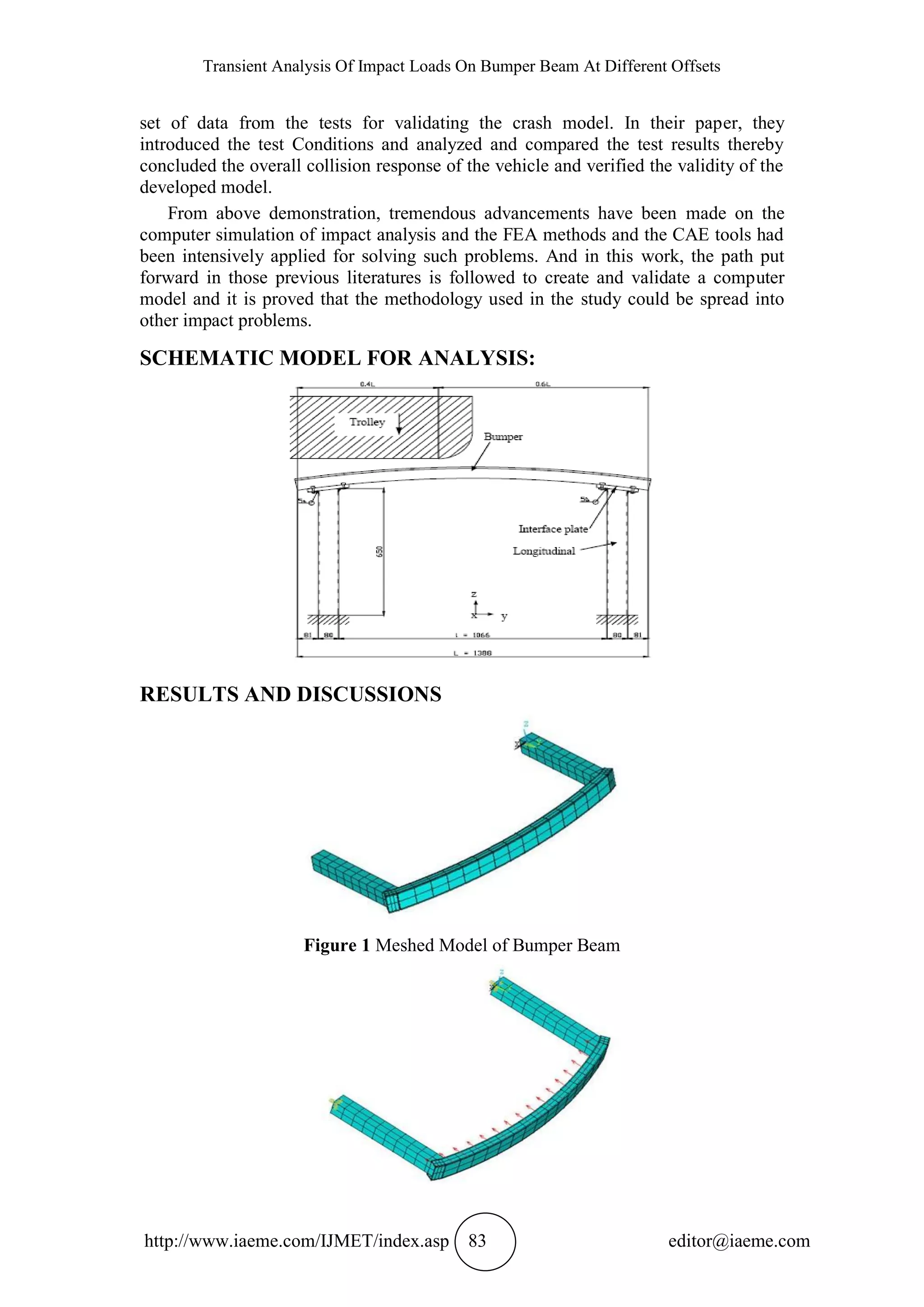 TRANSIENT ANALYSIS OF IMPACT LOADS ON BUMPER BEAM AT DIFFERENT OFFSETS ...