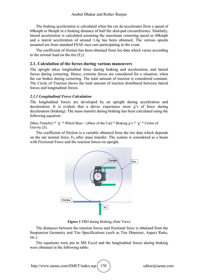 FORCE CALCULATION IN UPRIGHT OF A FSAE RACE CAR | PDF | Physics | Science