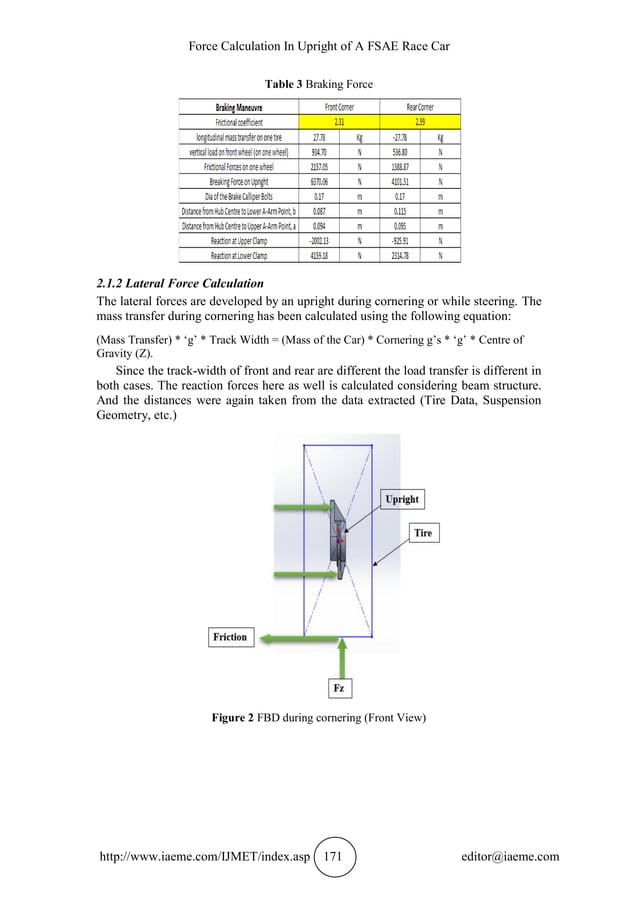 FORCE CALCULATION IN UPRIGHT OF A FSAE RACE CAR | PDF | Physics | Science