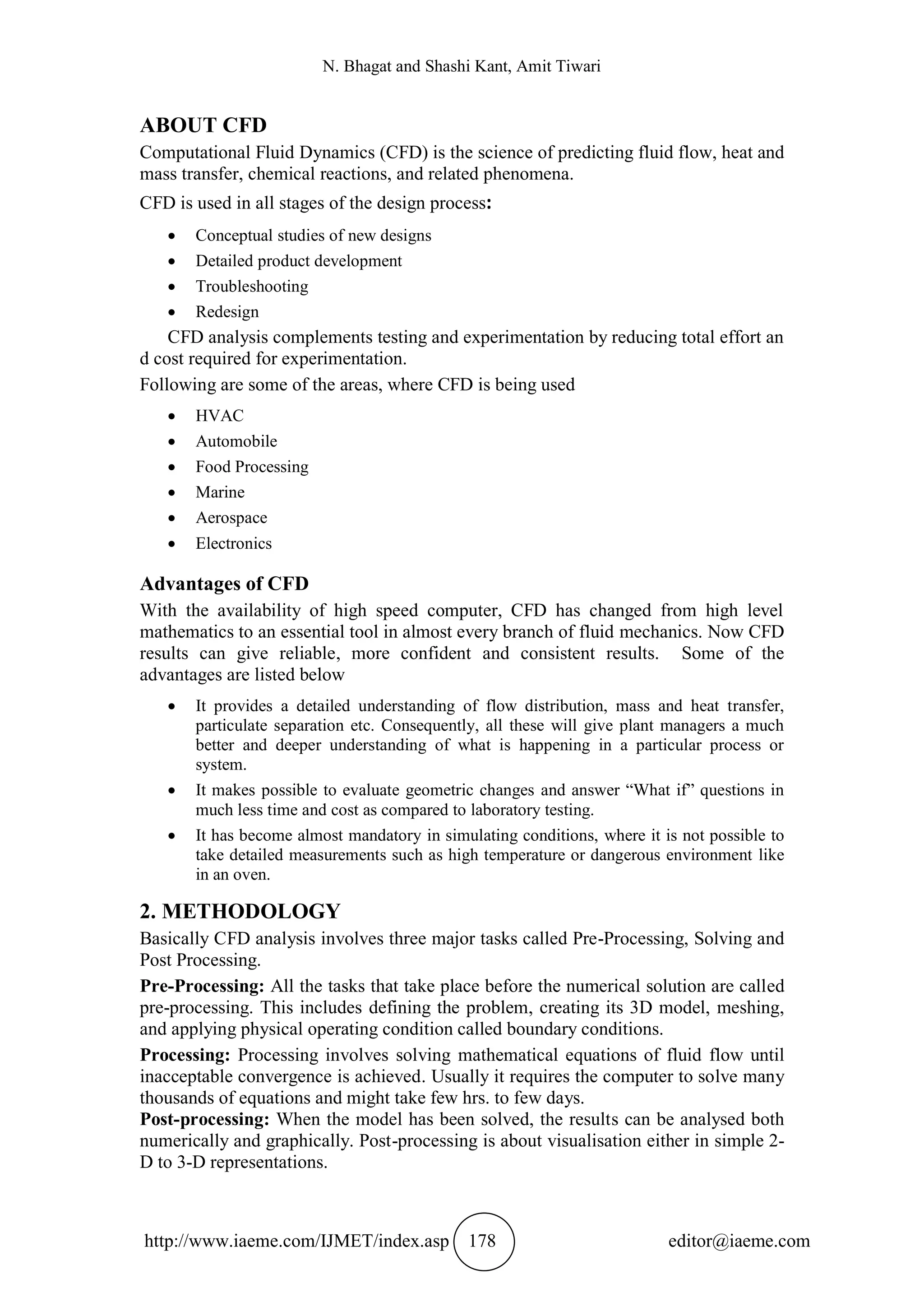 ADVANCED TOOL FOR FLUID DYNAMICS-CFD AND ITS APPLICATIONS IN AUTOMOTIVE, AERODYNAMICS AND ...