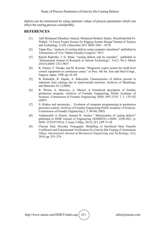 STUDY OF PROCESS PARAMETERS OF GRAVITY DIE CASTING DEFECTS | PDF