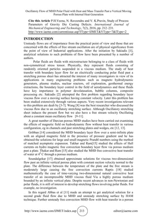 OSCILLATORY FLOW OF MHD POLAR FLUID WITH HEAT AND MASS TRANSFER PAST A VERTICAL MOVING POROUS ...