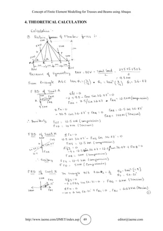 CONCEPT OF FINITE ELEMENT MODELLING FOR TRUSSES AND BEAMS USING ABAQUS | PDF