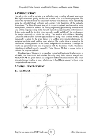 CONCEPT OF FINITE ELEMENT MODELLING FOR TRUSSES AND BEAMS USING ABAQUS | PDF