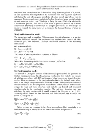 PERFORMANCE AND EMISSION ANALYSIS OF POROUS MEDIA COMBUSTION CHAMBER IN ...