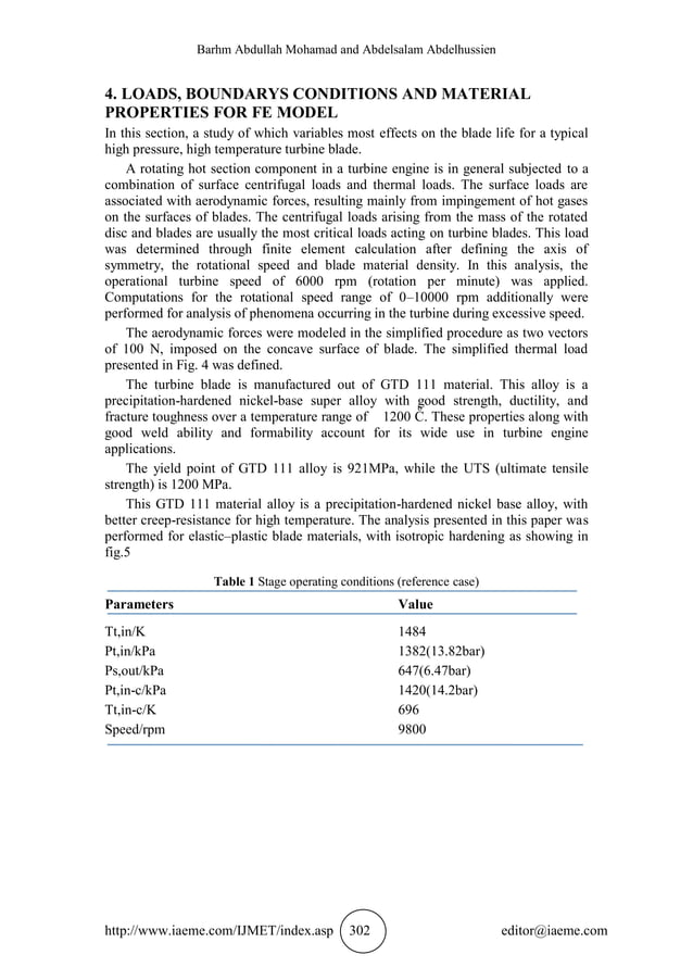 FAILURE ANALYSIS OF GAS TURBINE BLADE USING FINITE ELEMENT ANALYSIS | PDF