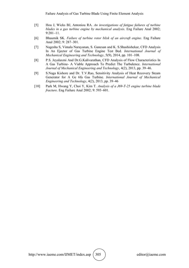FAILURE ANALYSIS OF GAS TURBINE BLADE USING FINITE ELEMENT ANALYSIS | PDF