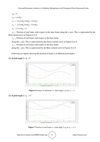 FORWARD KINEMATIC ANALYSIS OF A ROBOTIC MANIPULATOR WITH TRIANGULAR PRISM STRUCTURED LINKS | PDF
