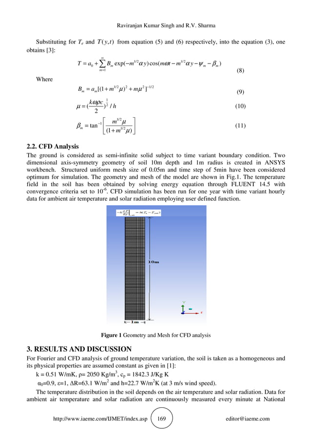 SIMULATION OF SOIL TEMPERATURE VARIATION FOR GEOTHERMAL APPLICATIONS | PDF
