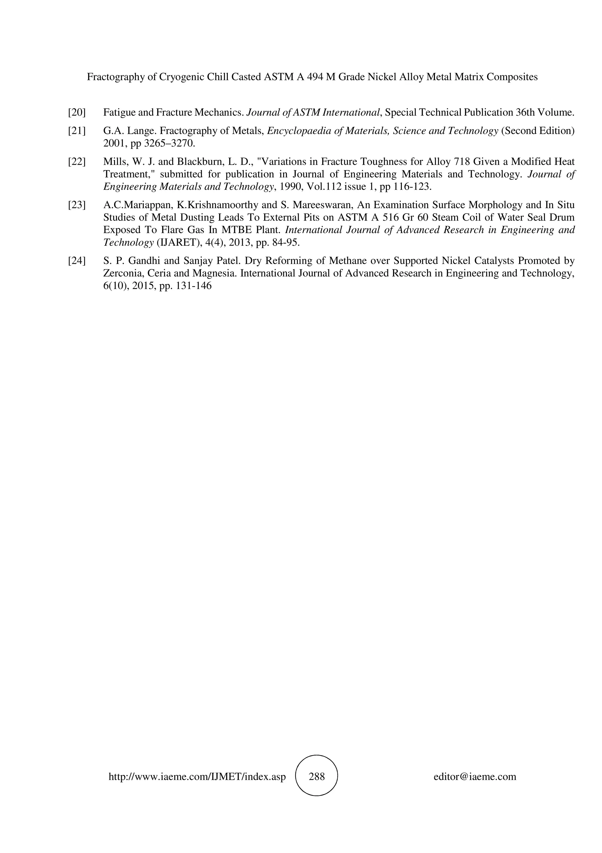 FRACTOGRAPHY OF CRYOGENIC CHILL CASTED ASTM A 494 M GRADE NICKEL ALLOY ...