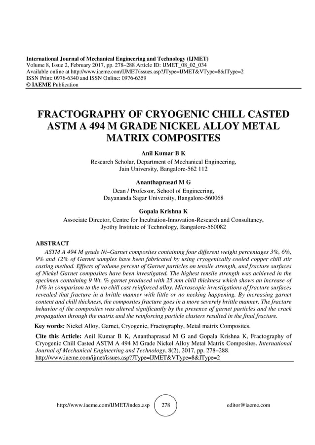 FRACTOGRAPHY OF CRYOGENIC CHILL CASTED ASTM A 494 M GRADE NICKEL ALLOY ...