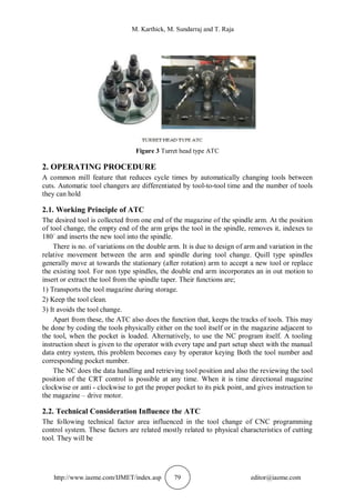 DESIGN AND CONTROL OF ATC FOR SHORTER TIME INTERVAL IN CNC MACHINES | PDF
